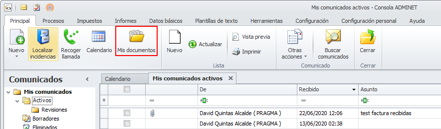 Carpeta "Mis documentos"